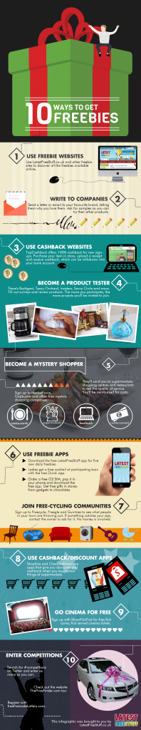 Infographic Top 10 Ways to Get Freebies | Latest Free Stuff | Freebies ...
