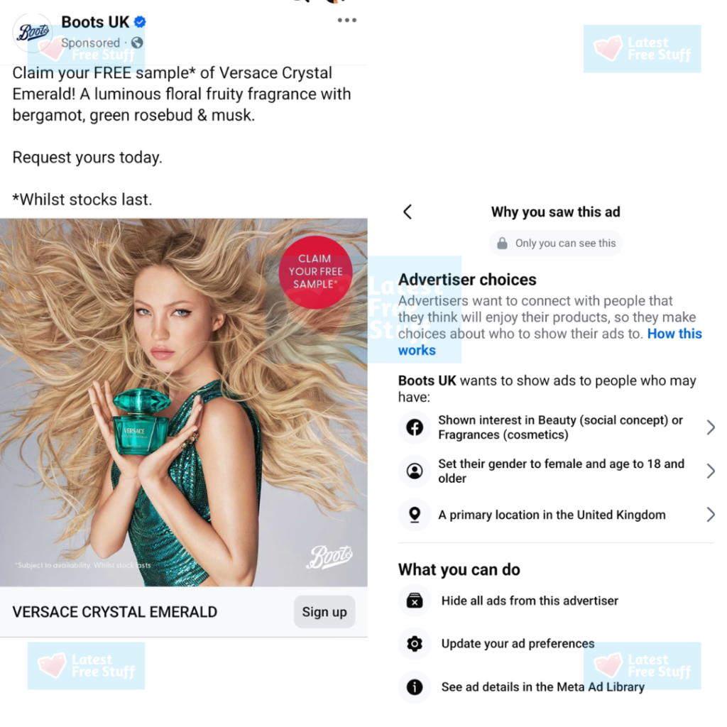 How To Claim A Free Versace Perfume | Latest Free Stuff | Freebies UK ...